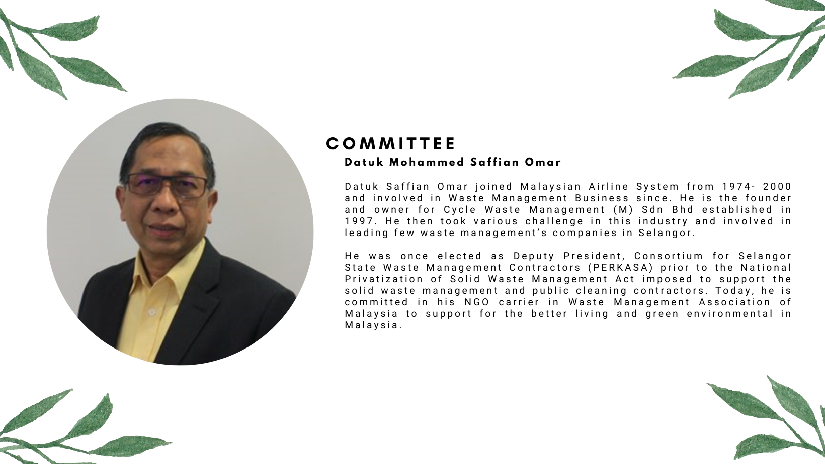 EXECUTIVE COMMITTEE – WMAM – Waste Management Association of Malaysia