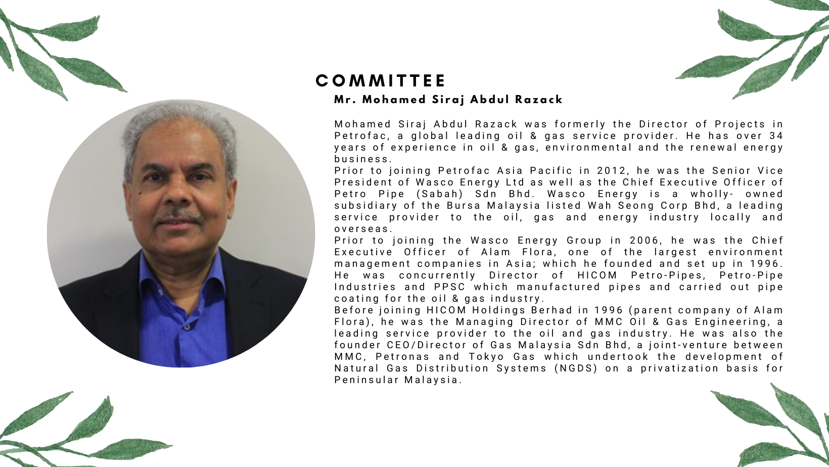 EXECUTIVE COMMITTEE – WMAM – Waste Management Association of Malaysia